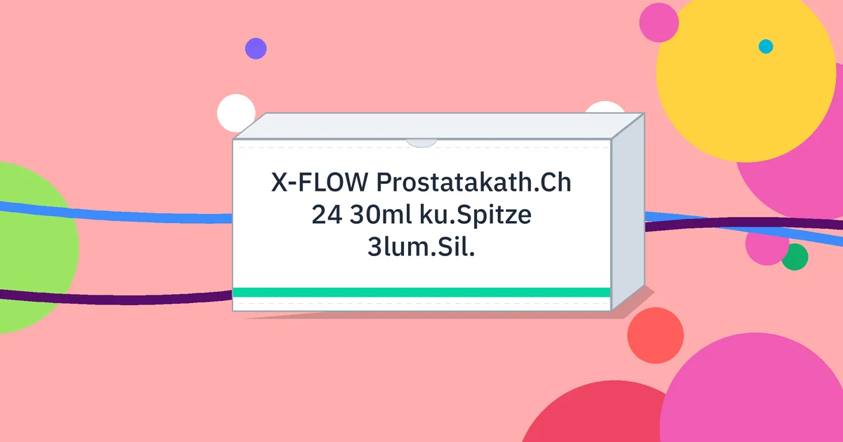 Symbolbild: Packung mit der Aufschrift X-FLOW Prostatakath.Ch 24 30ml ku.Spitze 3lum.Sil. (PZN 17508501) – Verfügbarkeit und Bezug in Apotheken in Frankfurt am Main