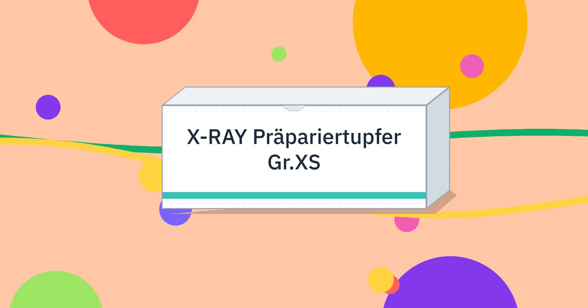 Symbolbild: Packung mit der Aufschrift X-RAY Präpariertupfer Gr.XS (PZN 06883779) – Verfügbarkeit und Bezug in Apotheken in Frankfurt am Main