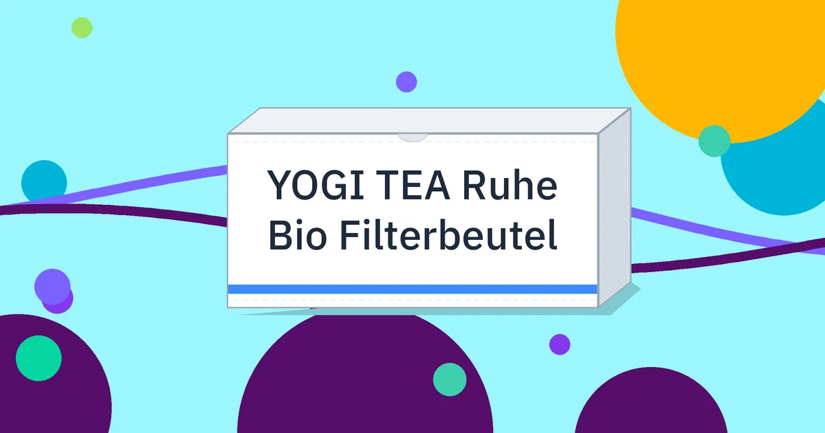 Symbolbild: Packung mit der Aufschrift YOGI TEA Ruhe Bio Filterbeutel (PZN 09687820) – Verfügbarkeit und Bezug in Apotheken in Frankfurt am Main