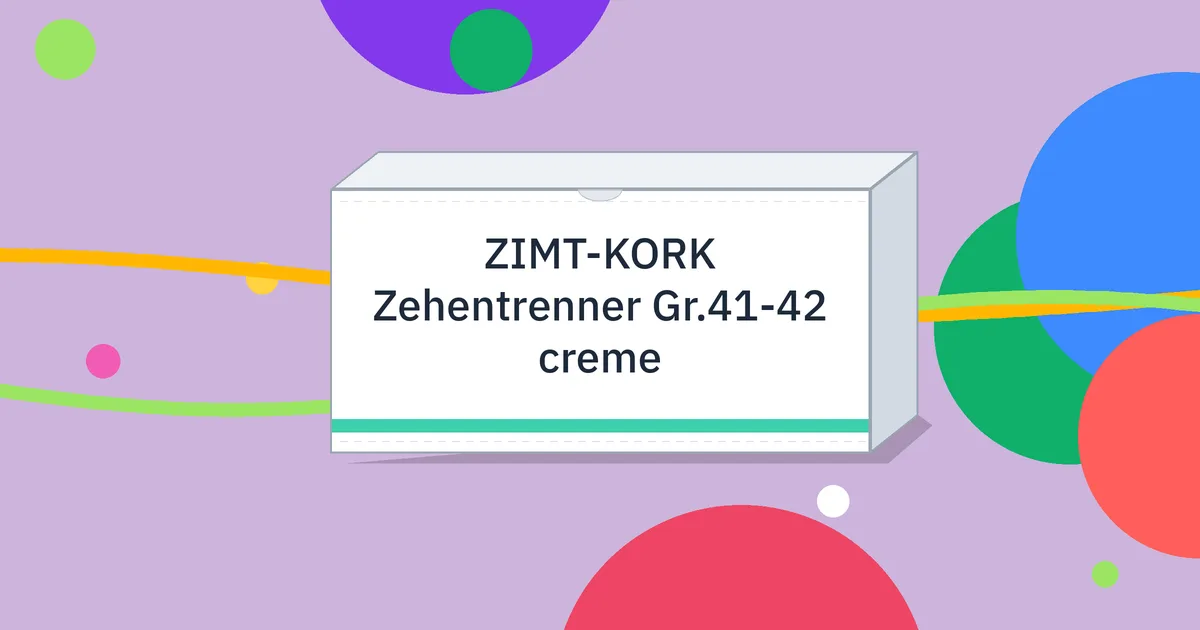 Symbolbild: Packung mit der Aufschrift ZIMT-KORK Zehentrenner Gr.41-42 creme (PZN 18390958) – Verfügbarkeit und Bezug in Apotheken in Frankfurt am Main