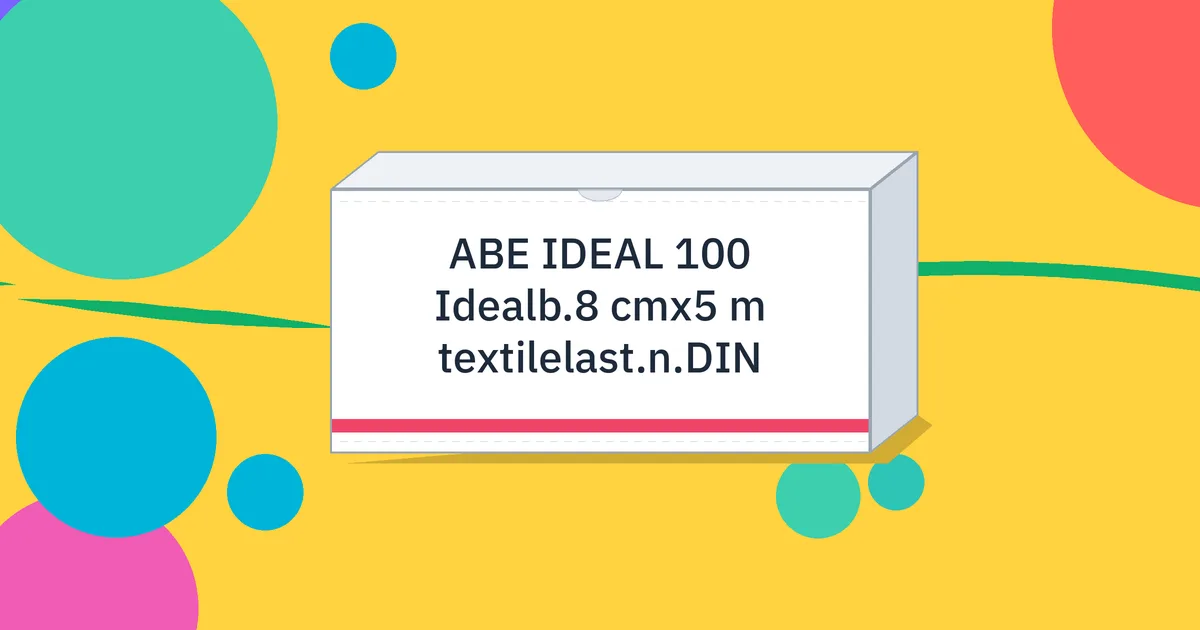 Symbolbild: Packung mit der Aufschrift ABE IDEAL 100 Idealb.8 cmx5 m textilelast.n.DIN (PZN 01364448) – Verfügbarkeit und Bezug in Apotheken in Frankfurt am Main