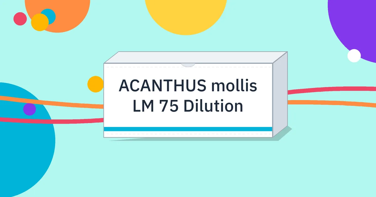 Symbolbild: Packung mit der Aufschrift ACANTHUS mollis LM 75 Dilution (PZN 13263764) – Verfügbarkeit und Bezug in Apotheken in Frankfurt am Main