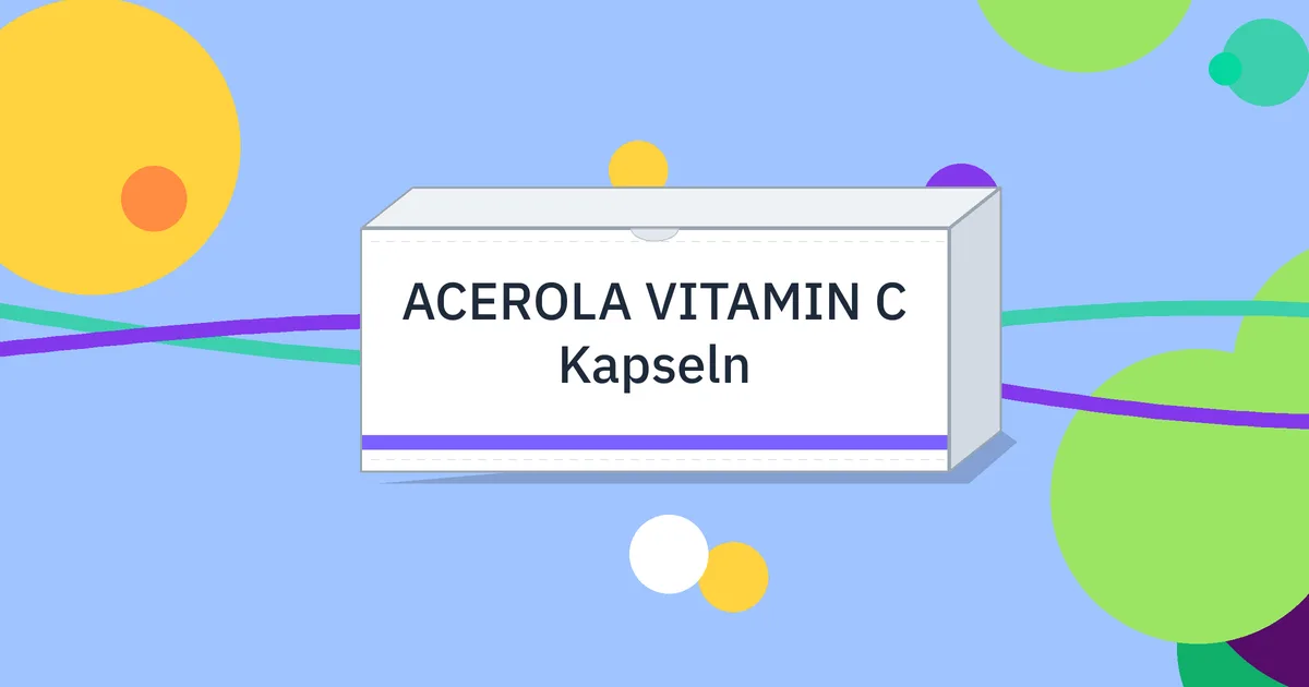 Symbolbild: Packung mit der Aufschrift ACEROLA VITAMIN C Kapseln (PZN 18666343) – Verfügbarkeit und Bezug in Apotheken in Frankfurt am Main