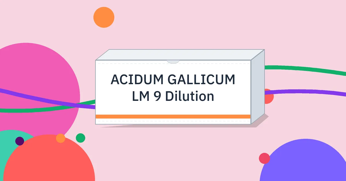 Symbolbild: Packung mit der Aufschrift ACIDUM GALLICUM LM 9 Dilution (PZN 13275425) – Verfügbarkeit und Bezug in Apotheken in Frankfurt am Main