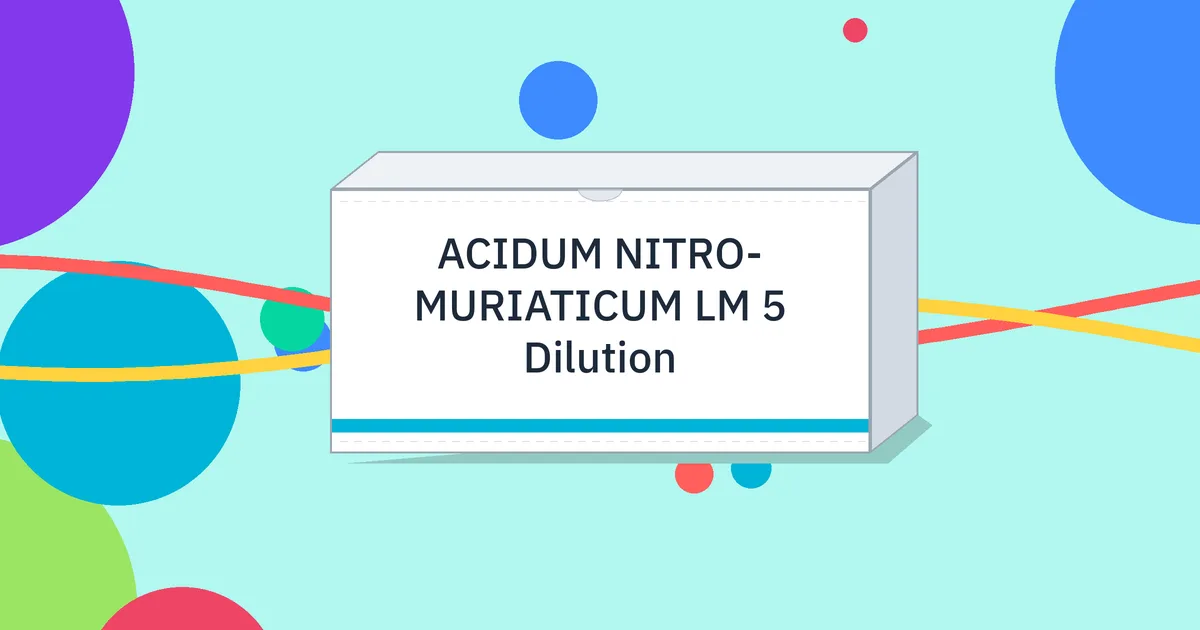 Symbolbild: Packung mit der Aufschrift ACIDUM NITRO-MURIATICUM LM 5 Dilution (PZN 13279966) – Verfügbarkeit und Bezug in Apotheken in Frankfurt am Main