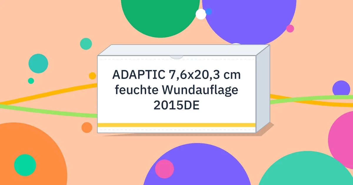 Symbolbild: Packung mit der Aufschrift ADAPTIC 7,6x20,3 cm feuchte Wundauflage 2015DE (PZN 19697914) – Verfügbarkeit und Bezug in Apotheken in Frankfurt am Main