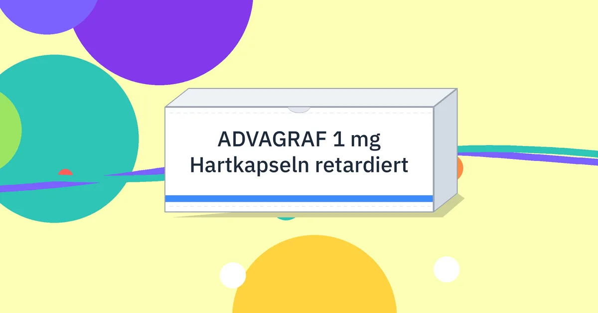Symbolbild: Packung mit der Aufschrift ADVAGRAF 1 mg Hartkapseln retardiert (PZN 19197198) – Verfügbarkeit und Bezug in Apotheken in Frankfurt am Main