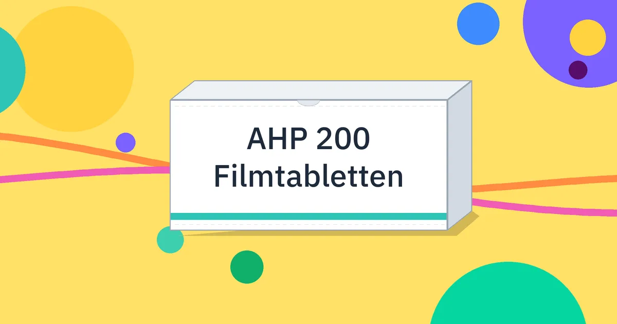 Symbolbild: Packung mit der Aufschrift AHP 200 Filmtabletten (PZN 03258443) – Verfügbarkeit und Bezug in Apotheken in Frankfurt am Main