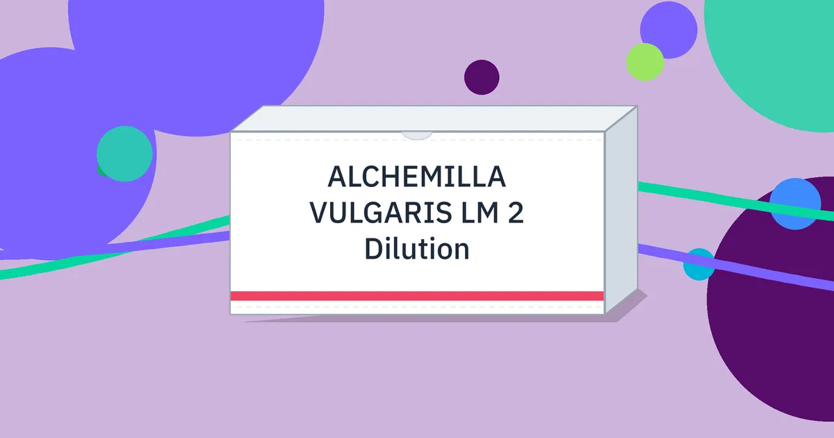 Symbolbild: Packung mit der Aufschrift ALCHEMILLA VULGARIS LM 2 Dilution (PZN 13308662) – Verfügbarkeit und Bezug in Apotheken in Frankfurt am Main