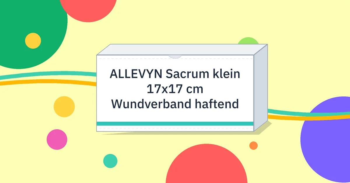 Symbolbild: Packung mit der Aufschrift ALLEVYN Sacrum klein 17x17 cm Wundverband haftend (PZN 19556929) – Verfügbarkeit und Bezug in Apotheken in Frankfurt am Main
