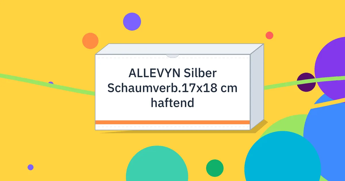 Symbolbild: Packung mit der Aufschrift ALLEVYN Silber Schaumverb.17x18 cm haftend (PZN 16515657) – Verfügbarkeit und Bezug in Apotheken in Frankfurt am Main
