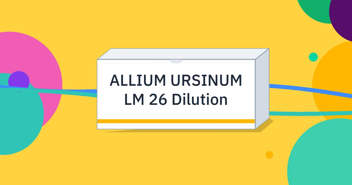 Symbolbild: Packung mit der Aufschrift ALLIUM URSINUM LM 26 Dilution (PZN 12757240) – Verfügbarkeit und Bezug in Apotheken in Frankfurt am Main