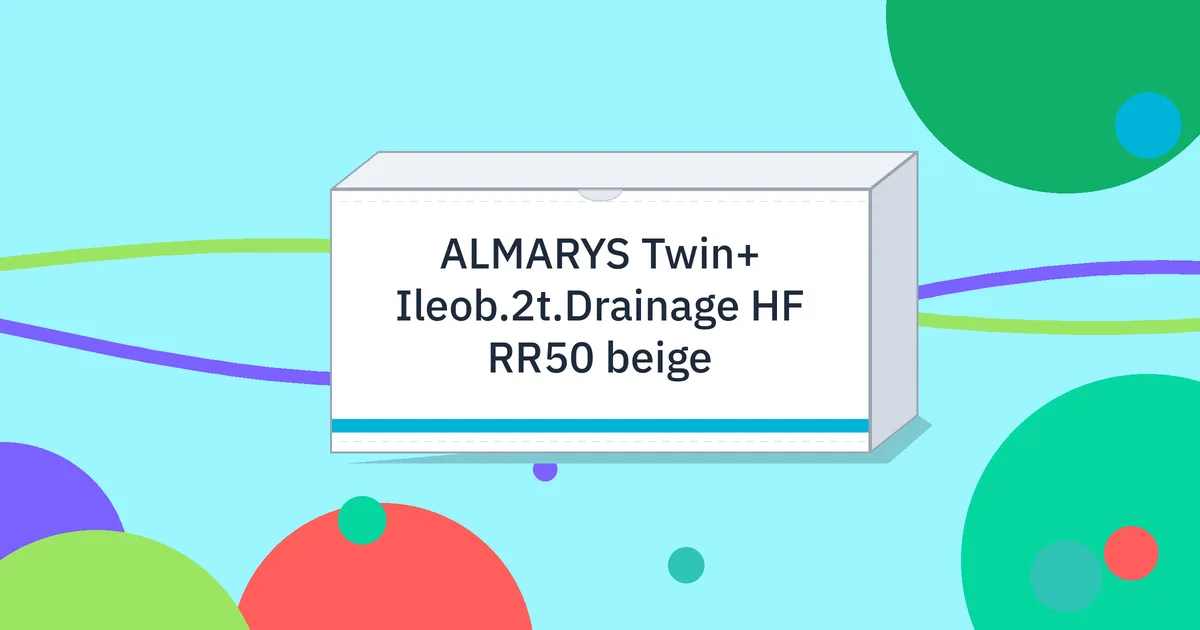 Symbolbild: Packung mit der Aufschrift ALMARYS Twin+ Ileob.2t.Drainage HF RR50 beige (PZN 04222708) – Verfügbarkeit und Bezug in Apotheken in Frankfurt am Main