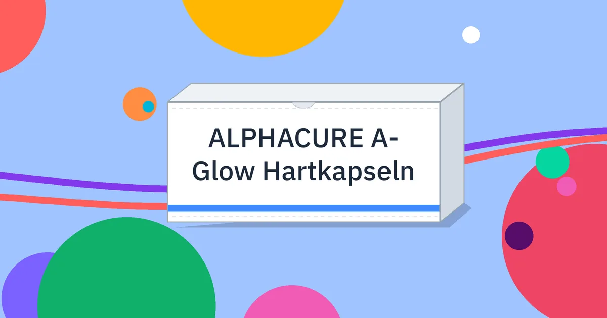 Symbolbild: Packung mit der Aufschrift ALPHACURE A-Glow Hartkapseln (PZN 20359341) – Verfügbarkeit und Bezug in Apotheken in Frankfurt am Main