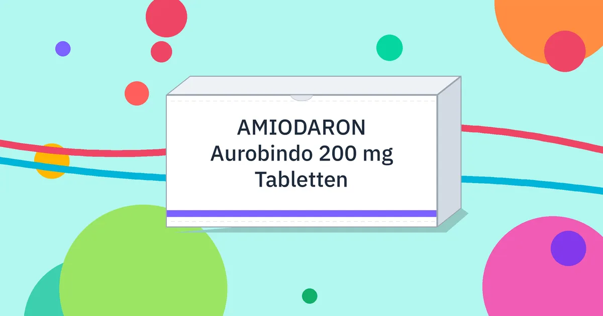Symbolbild: Packung mit der Aufschrift AMIODARON Aurobindo 200 mg Tabletten (PZN 12381467) – Verfügbarkeit und Bezug in Apotheken in Frankfurt am Main