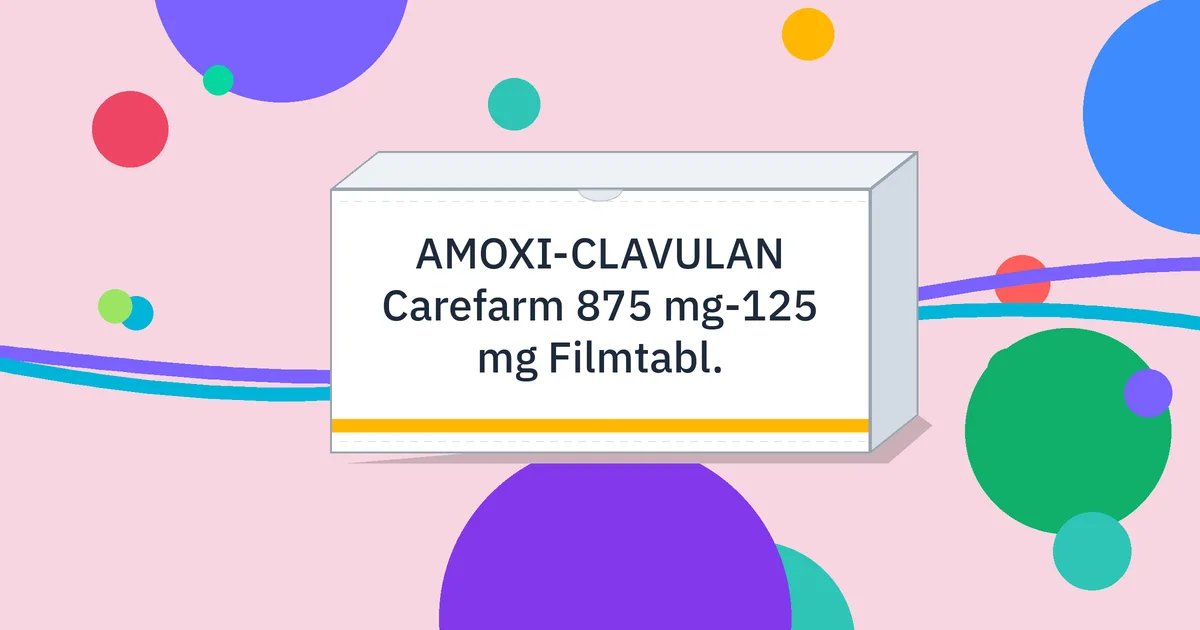 Symbolbild: Packung mit der Aufschrift AMOXI-CLAVULAN Carefarm 875 mg-125 mg Filmtabl. (PZN 20192852) – Verfügbarkeit und Bezug in Apotheken in Frankfurt am Main