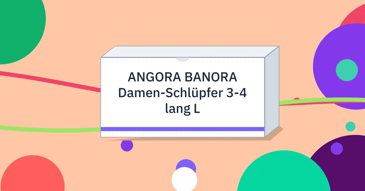 Symbolbild: Packung mit der Aufschrift ANGORA BANORA Damen-Schlüpfer 3-4 lang L (PZN 06192710) – Verfügbarkeit und Bezug in Apotheken in Frankfurt am Main