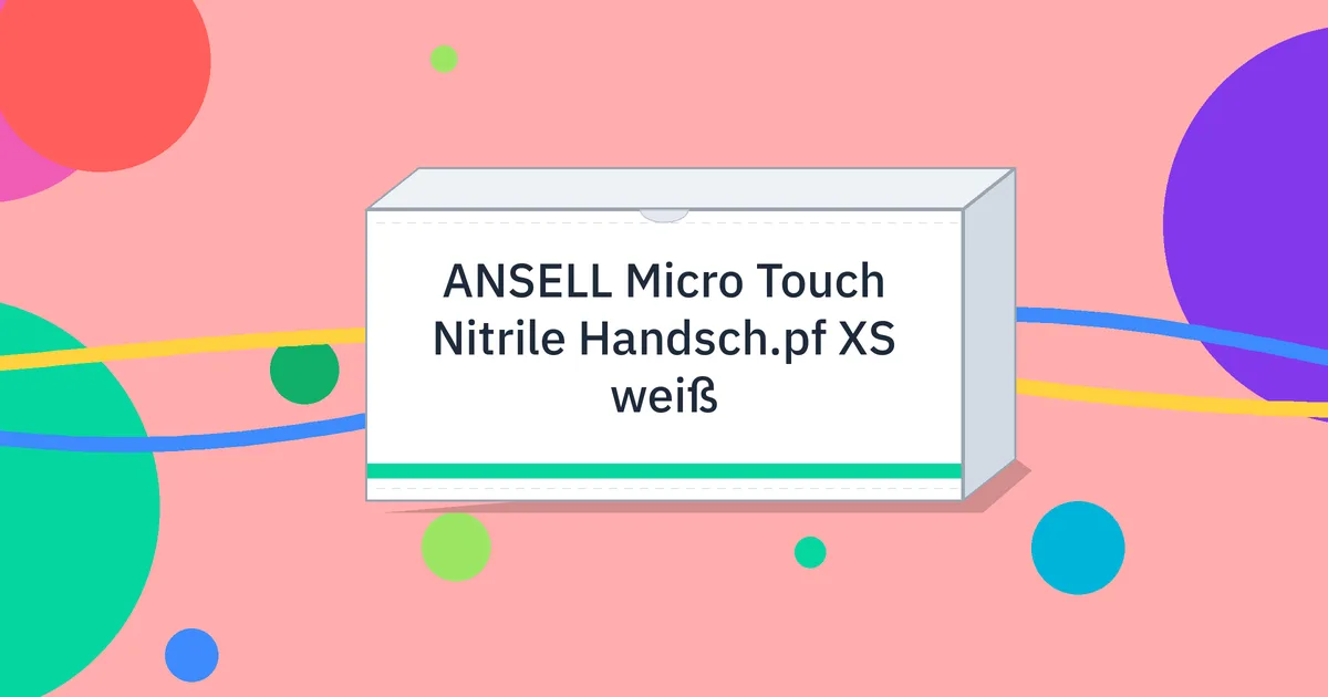 Symbolbild: Packung mit der Aufschrift ANSELL Micro Touch Nitrile Handsch.pf XS weiß (PZN 09541387) – Verfügbarkeit und Bezug in Apotheken in Frankfurt am Main