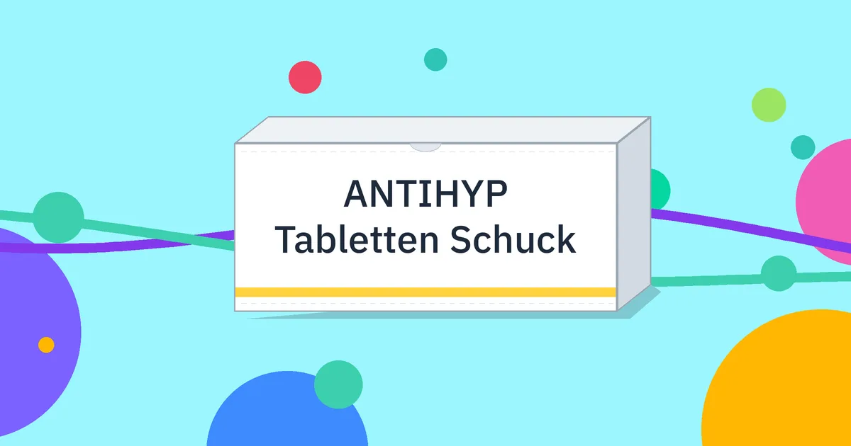 Symbolbild: Packung mit der Aufschrift ANTIHYP Tabletten Schuck (PZN 06801209) – Verfügbarkeit und Bezug in Apotheken in Frankfurt am Main