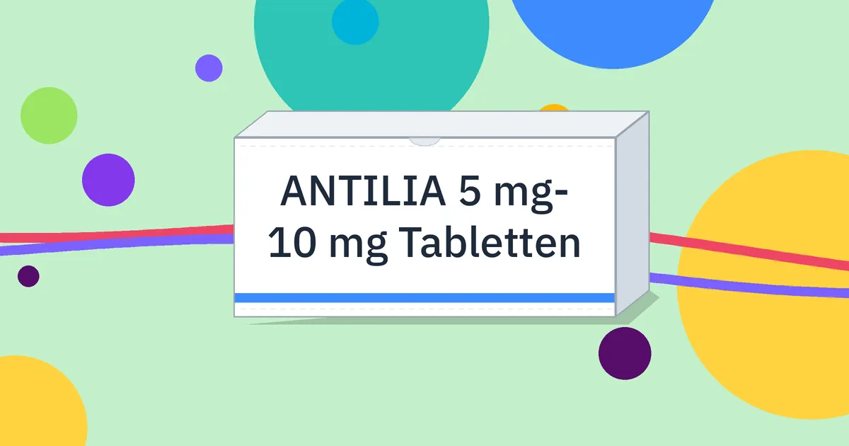 Symbolbild: Packung mit der Aufschrift ANTILIA 5 mg-10 mg Tabletten (PZN 14143803) – Verfügbarkeit und Bezug in Apotheken in Frankfurt am Main