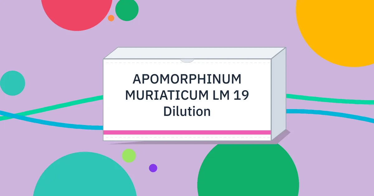 Symbolbild: Packung mit der Aufschrift APOMORPHINUM MURIATICUM LM 19 Dilution (PZN 13381305) – Verfügbarkeit und Bezug in Apotheken in Frankfurt am Main