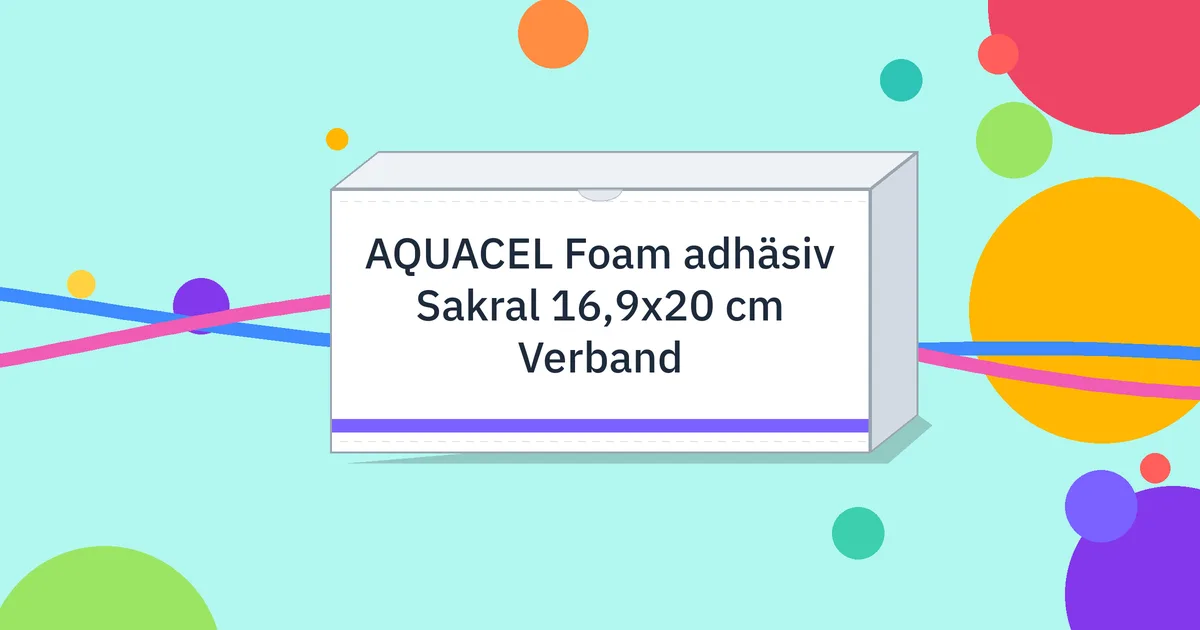 Symbolbild: Packung mit der Aufschrift AQUACEL Foam adhäsiv Sakral 16,9x20 cm Verband (PZN 10101446) – Verfügbarkeit und Bezug in Apotheken in Frankfurt am Main