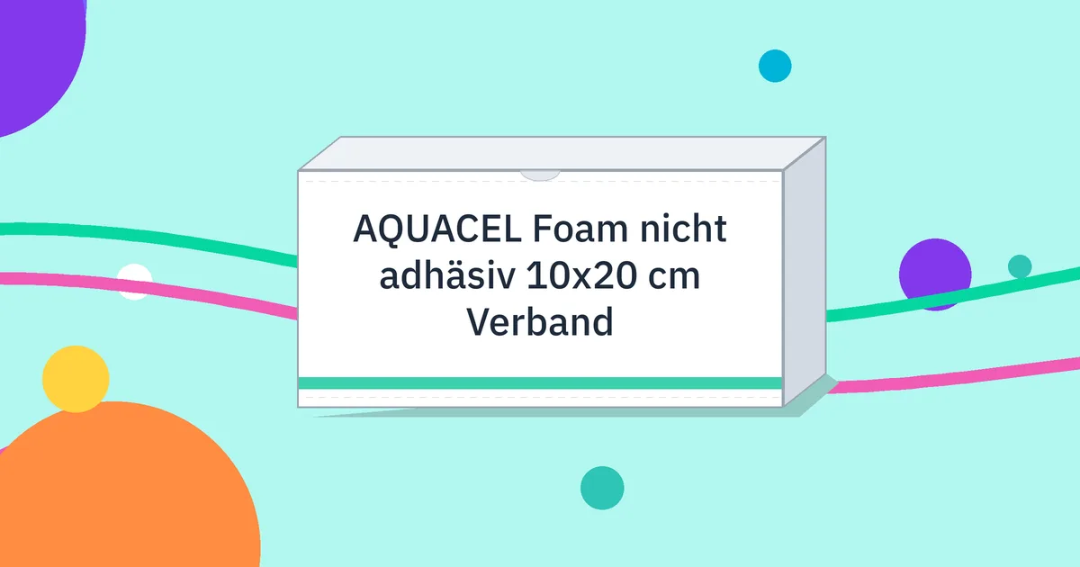Symbolbild: Packung mit der Aufschrift AQUACEL Foam nicht adhäsiv 10x20 cm Verband (PZN 11159821) – Verfügbarkeit und Bezug in Apotheken in Frankfurt am Main
