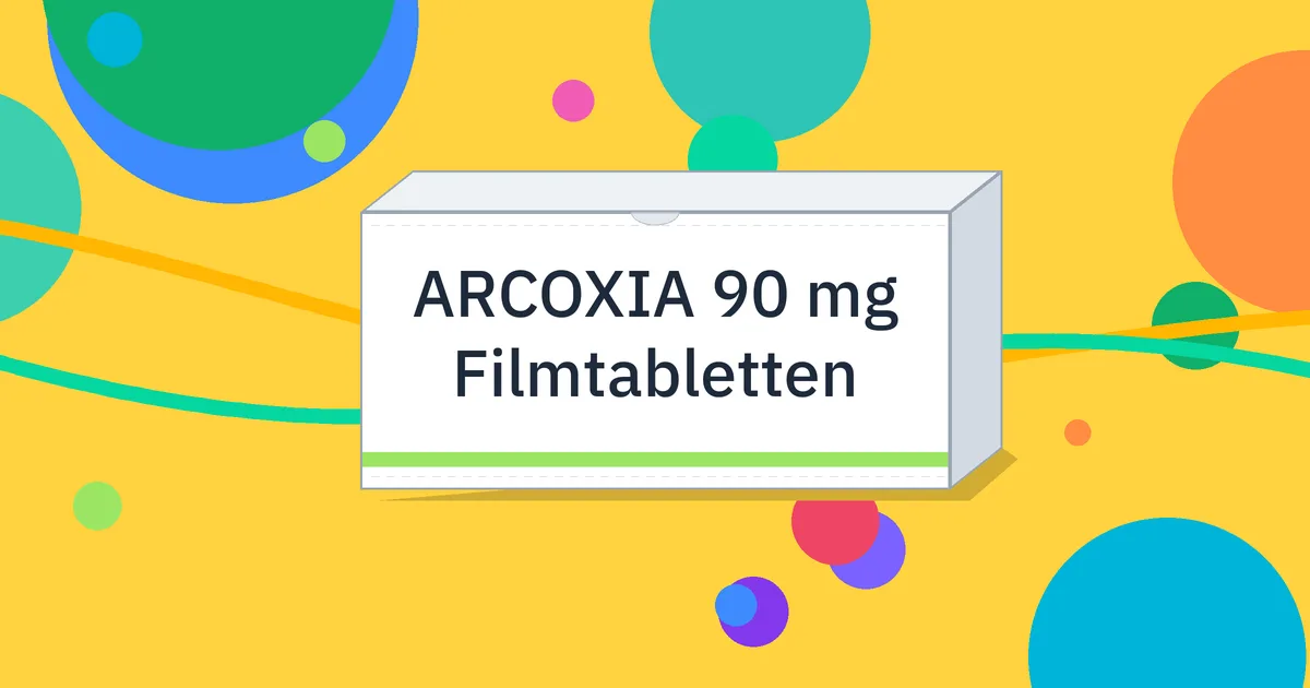 Symbolbild: Packung mit der Aufschrift ARCOXIA 90 mg Filmtabletten (PZN 06706445) – Verfügbarkeit und Bezug in Apotheken in Frankfurt am Main