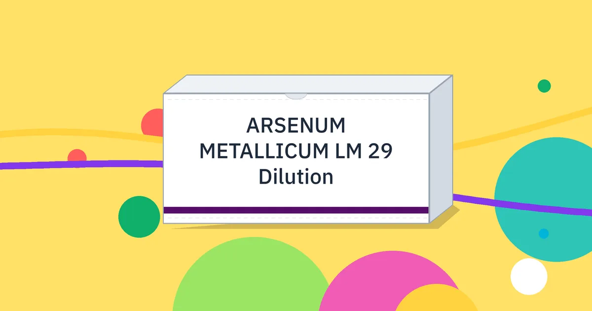 Symbolbild: Packung mit der Aufschrift ARSENUM METALLICUM LM 29 Dilution (PZN 12779520) – Verfügbarkeit und Bezug in Apotheken in Frankfurt am Main