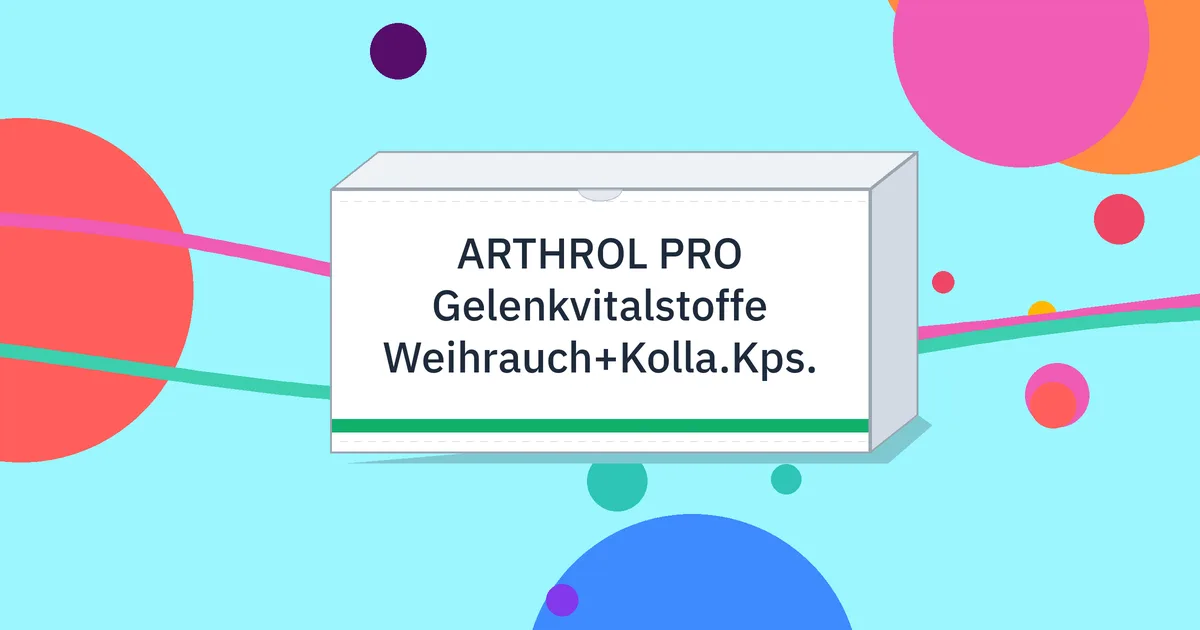 Symbolbild: Packung mit der Aufschrift ARTHROL PRO Gelenkvitalstoffe Weihrauch+Kolla.Kps. (PZN 19135381) – Verfügbarkeit und Bezug in Apotheken in Frankfurt am Main