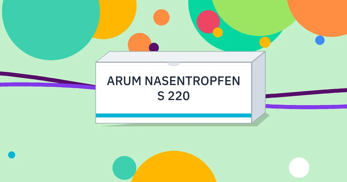 Symbolbild: Packung mit der Aufschrift ARUM NASENTROPFEN S 220 (PZN 01828528) – Verfügbarkeit und Bezug in Apotheken in Frankfurt am Main