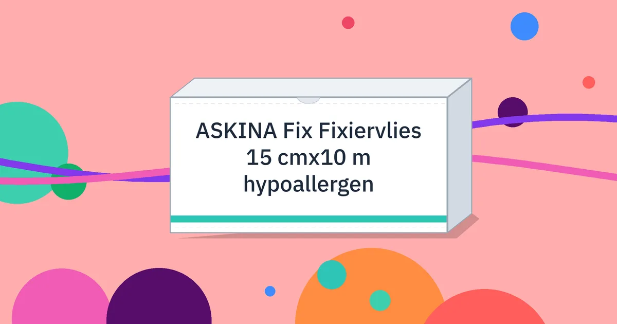 Symbolbild: Packung mit der Aufschrift ASKINA Fix Fixiervlies 15 cmx10 m hypoallergen (PZN 10987651) – Verfügbarkeit und Bezug in Apotheken in Frankfurt am Main