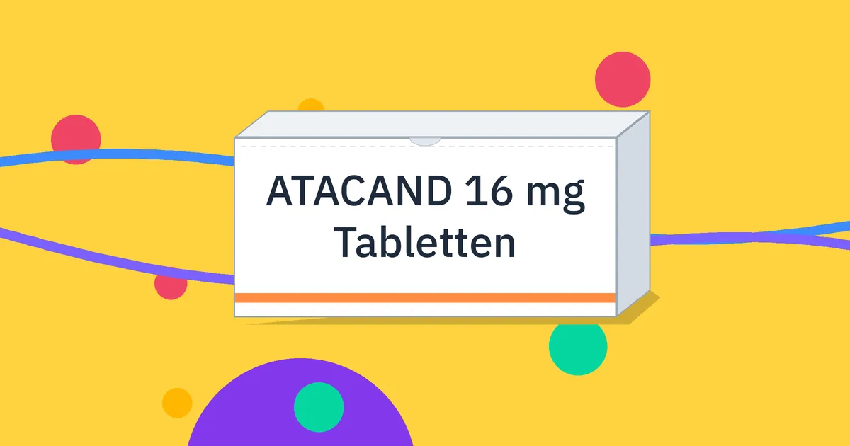 Symbolbild: Packung mit der Aufschrift ATACAND 16 mg Tabletten (PZN 18218716) – Verfügbarkeit und Bezug in Apotheken in Frankfurt am Main