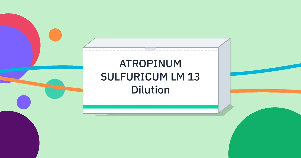 Symbolbild: Packung mit der Aufschrift ATROPINUM SULFURICUM LM 13 Dilution (PZN 13406821) – Verfügbarkeit und Bezug in Apotheken in Frankfurt am Main