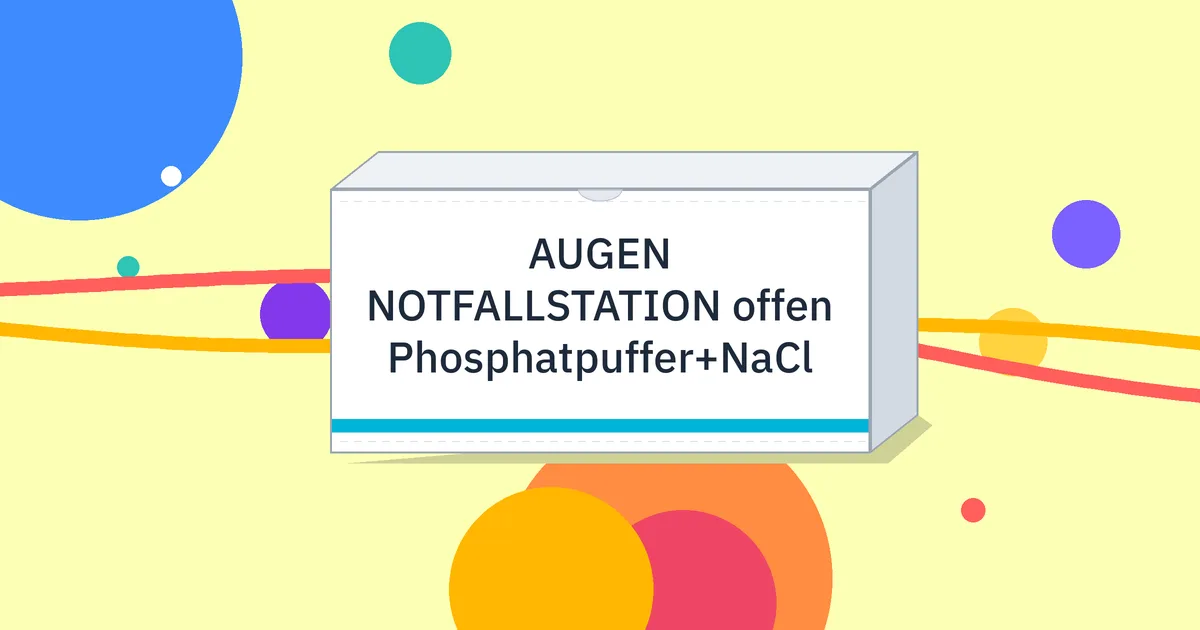 Symbolbild: Packung mit der Aufschrift AUGEN NOTFALLSTATION offen Phosphatpuffer+NaCl (PZN 00622871) – Verfügbarkeit und Bezug in Apotheken in Frankfurt am Main