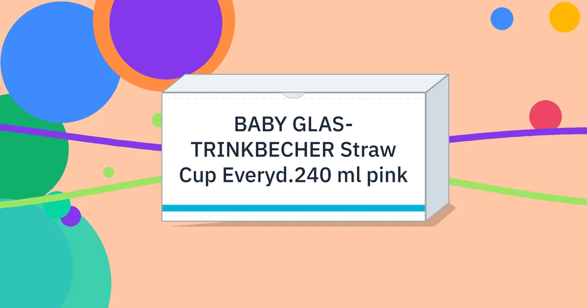 Symbolbild: Packung mit der Aufschrift BABY GLAS-TRINKBECHER Straw Cup Everyd.240 ml pink (PZN 16652058) – Verfügbarkeit und Bezug in Apotheken in Frankfurt am Main