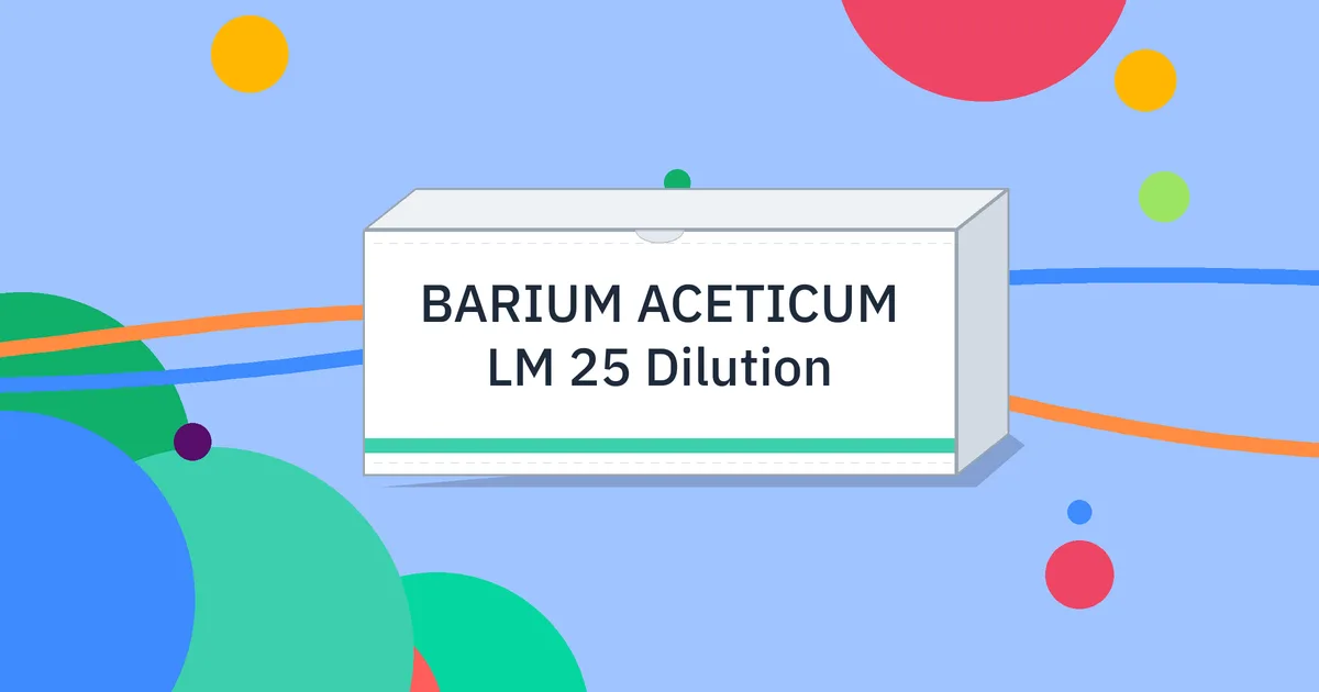 Symbolbild: Packung mit der Aufschrift BARIUM ACETICUM LM 25 Dilution (PZN 12788660) – Verfügbarkeit und Bezug in Apotheken in Frankfurt am Main