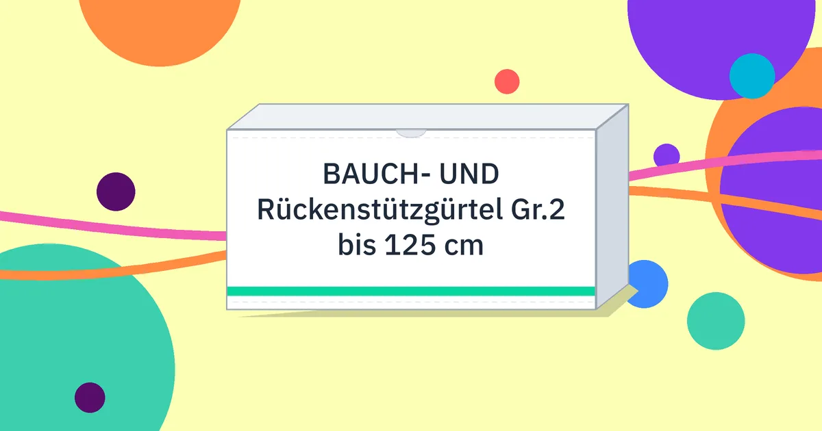 Symbolbild: Packung mit der Aufschrift BAUCH- UND Rückenstützgürtel Gr.2 bis 125 cm (PZN 00607883) – Verfügbarkeit und Bezug in Apotheken in Frankfurt am Main