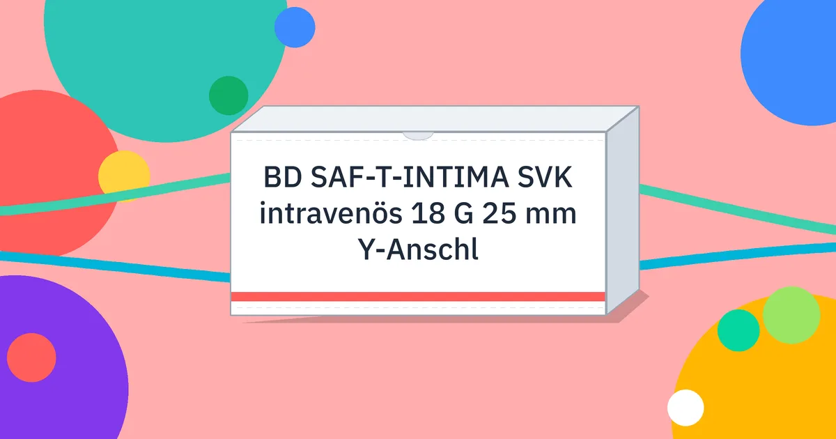 Symbolbild: Packung mit der Aufschrift BD SAF-T-INTIMA SVK intravenös 18 G 25 mm Y-Anschl (PZN 17755116) – Verfügbarkeit und Bezug in Apotheken in Frankfurt am Main