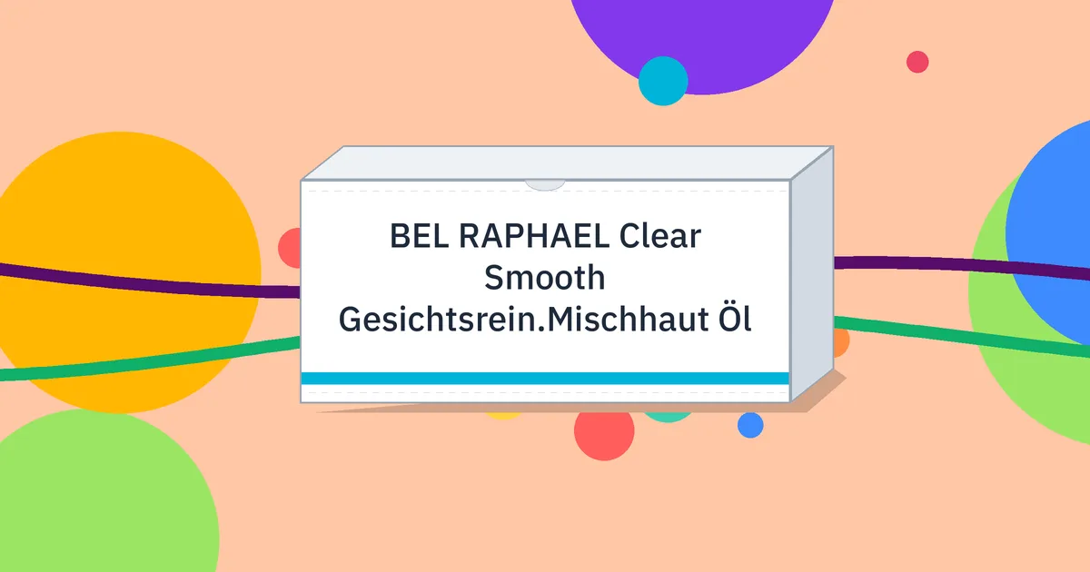 Symbolbild: Packung mit der Aufschrift BEL RAPHAEL Clear Smooth Gesichtsrein.Mischhaut Öl (PZN 17256057) – Verfügbarkeit und Bezug in Apotheken in Frankfurt am Main