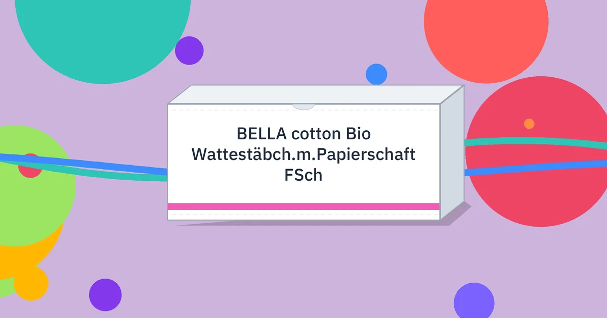 Symbolbild: Packung mit der Aufschrift BELLA cotton Bio Wattestäbch.m.Papierschaft FSch (PZN 17368738) – Verfügbarkeit und Bezug in Apotheken in Frankfurt am Main