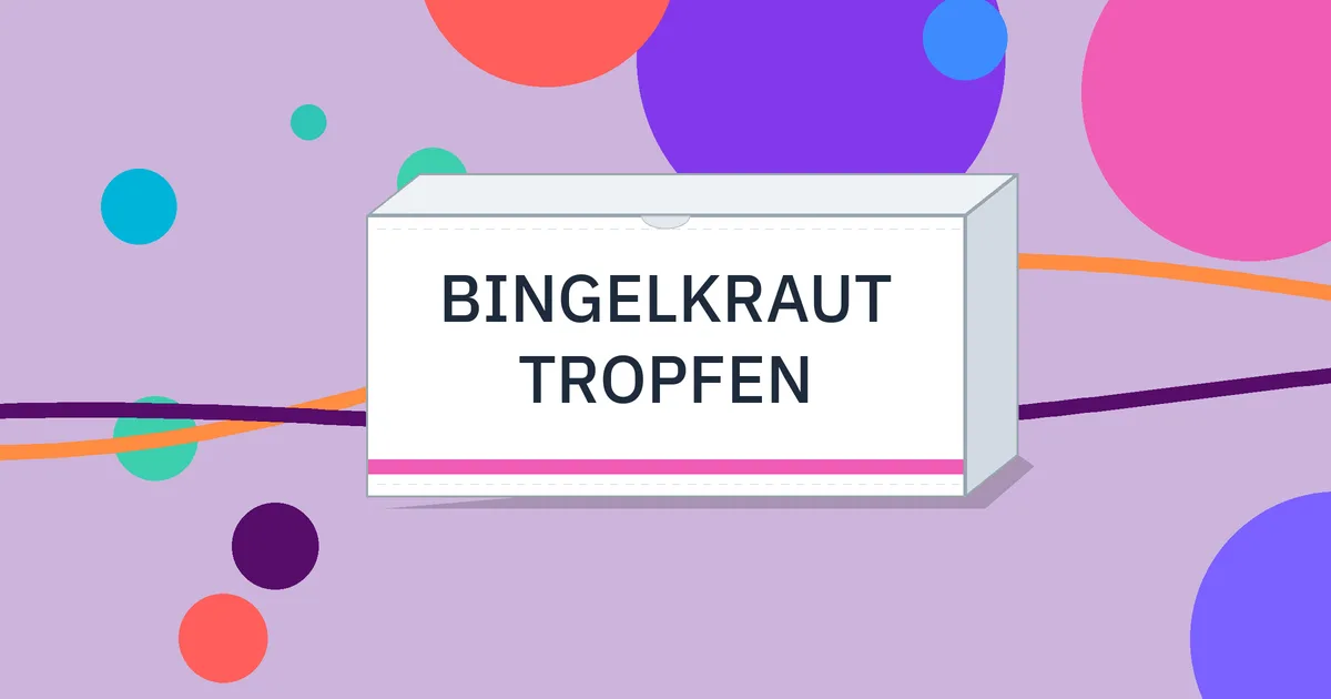 Symbolbild: Packung mit der Aufschrift BINGELKRAUT TROPFEN (PZN 14283935) – Verfügbarkeit und Bezug in Apotheken in Frankfurt am Main
