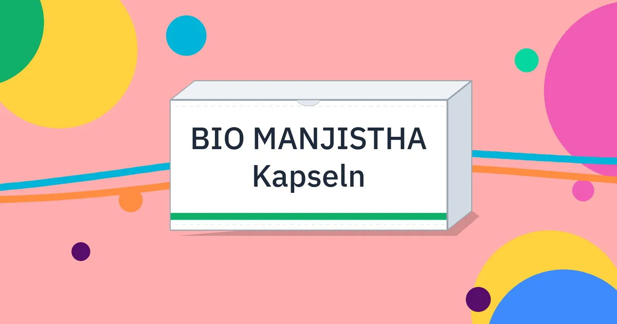 Symbolbild: Packung mit der Aufschrift BIO MANJISTHA Kapseln (PZN 16707397) – Verfügbarkeit und Bezug in Apotheken in Frankfurt am Main