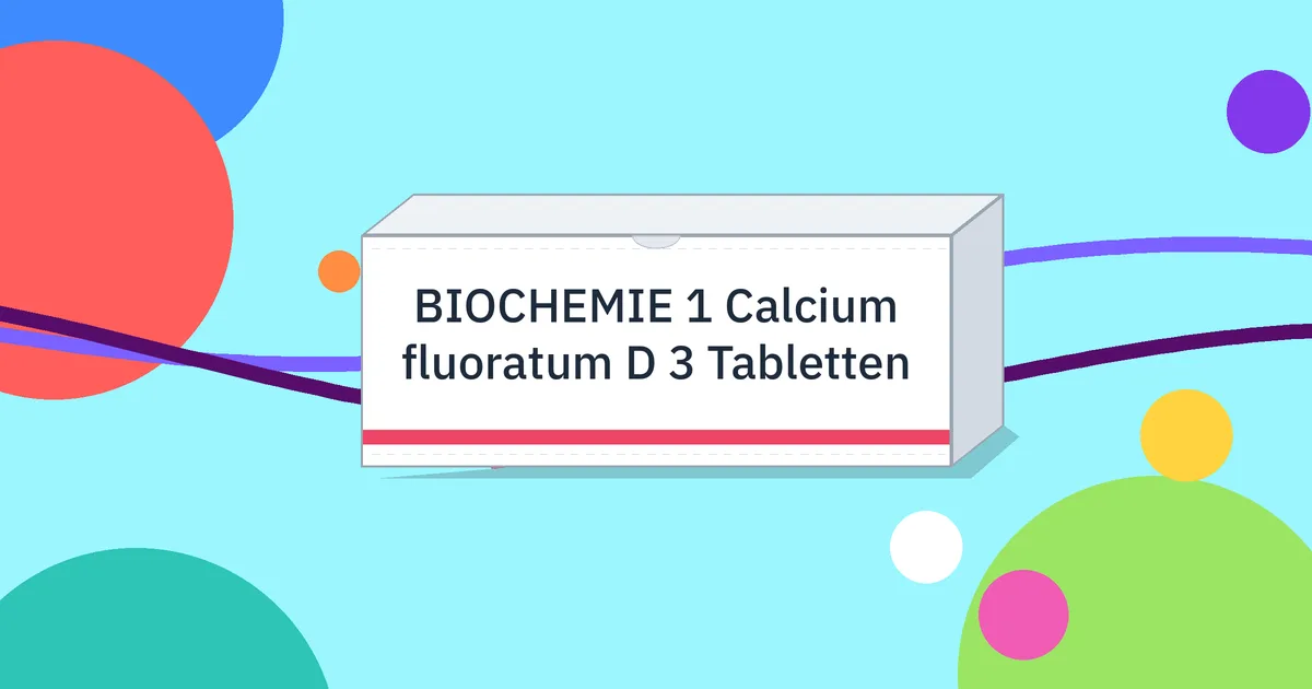 Symbolbild: Packung mit der Aufschrift BIOCHEMIE 1 Calcium fluoratum D 3 Tabletten (PZN 04324604) – Verfügbarkeit und Bezug in Apotheken in Frankfurt am Main