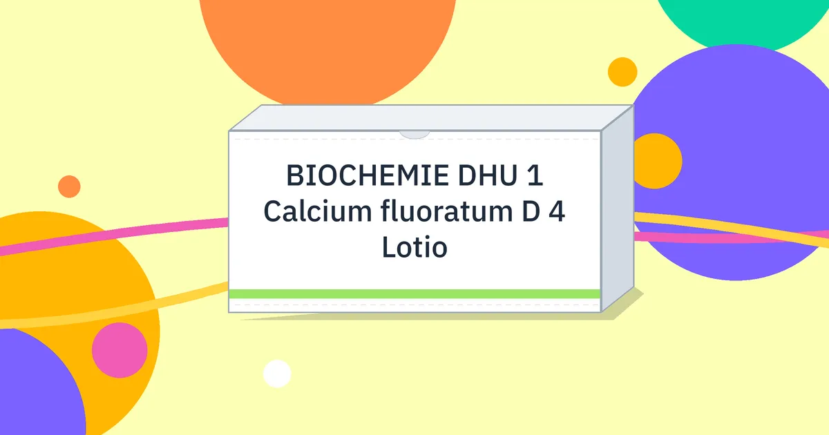 Symbolbild: Packung mit der Aufschrift BIOCHEMIE DHU 1 Calcium fluoratum D 4 Lotio (PZN 05957211) – Verfügbarkeit und Bezug in Apotheken in Frankfurt am Main
