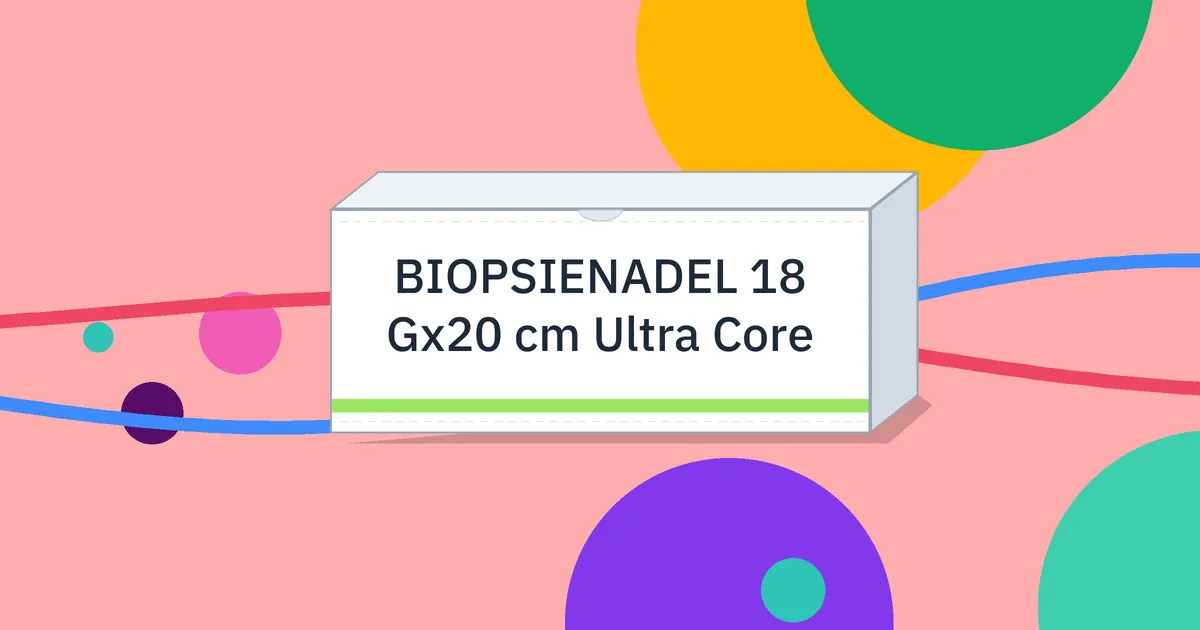 Symbolbild: Packung mit der Aufschrift BIOPSIENADEL 18 Gx20 cm Ultra Core (PZN 07567224) – Verfügbarkeit und Bezug in Apotheken in Frankfurt am Main