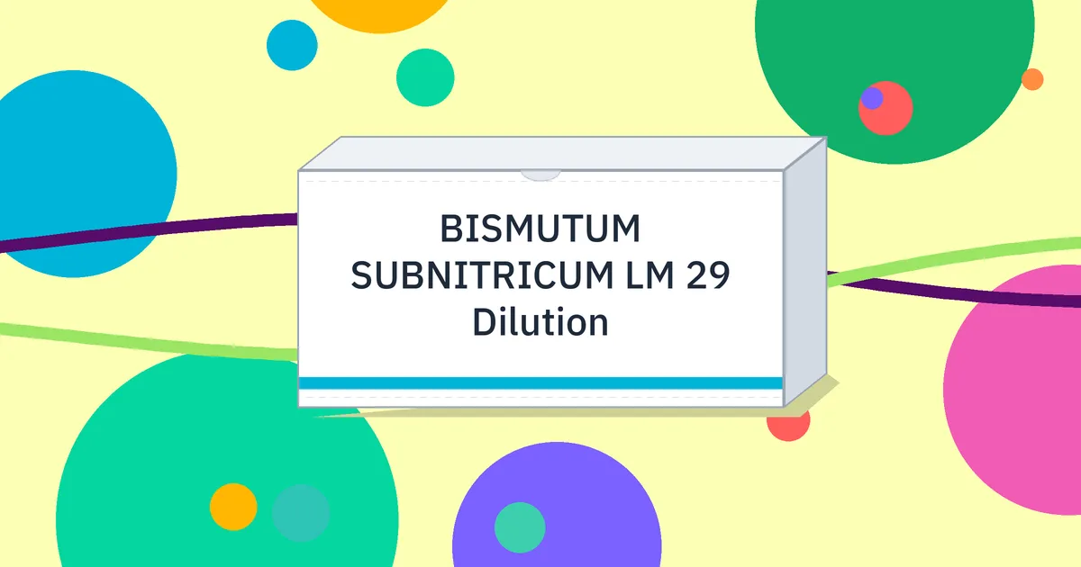 Symbolbild: Packung mit der Aufschrift BISMUTUM SUBNITRICUM LM 29 Dilution (PZN 13389034) – Verfügbarkeit und Bezug in Apotheken in Frankfurt am Main