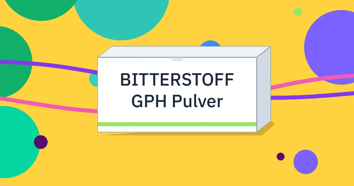 Symbolbild: Packung mit der Aufschrift BITTERSTOFF GPH Pulver (PZN 06413967) – Verfügbarkeit und Bezug in Apotheken in Frankfurt am Main