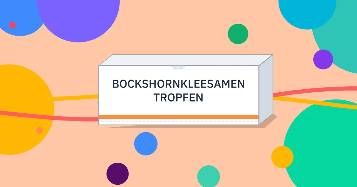 Symbolbild: Packung mit der Aufschrift BOCKSHORNKLEESAMEN TROPFEN (PZN 14127276) – Verfügbarkeit und Bezug in Apotheken in Frankfurt am Main