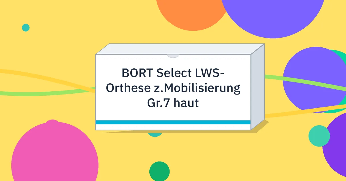 Symbolbild: Packung mit der Aufschrift BORT Select LWS-Orthese z.Mobilisierung Gr.7 haut (PZN 13922646) – Verfügbarkeit und Bezug in Apotheken in Frankfurt am Main